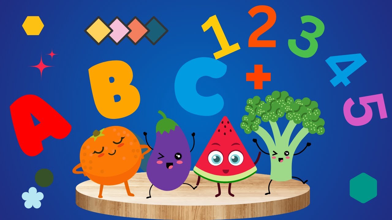 Learn ABCs, 123, Fruits, Vegetables, Shapes & Colors | Tiny Beats - YouTube