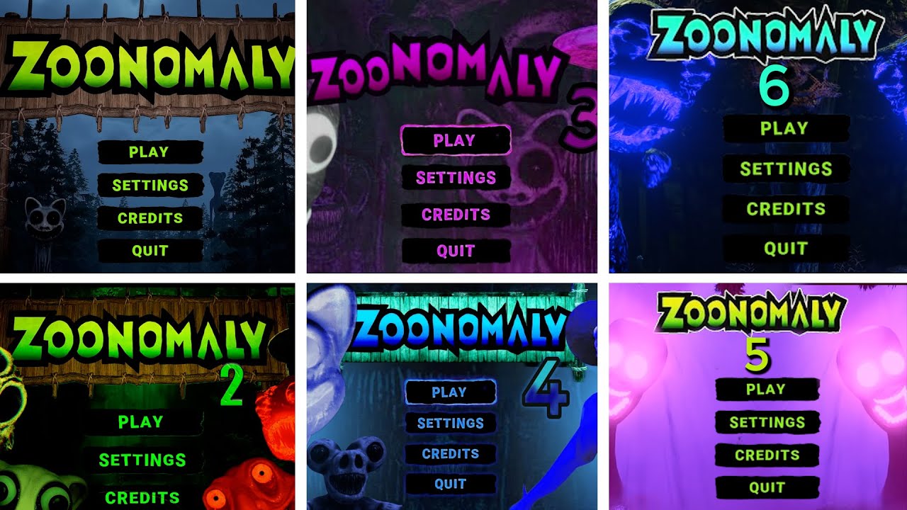 Zoonomaly Horror Game 1 2 3 4 5 6 - Main Menu Comparison | Zoonomaly ...
