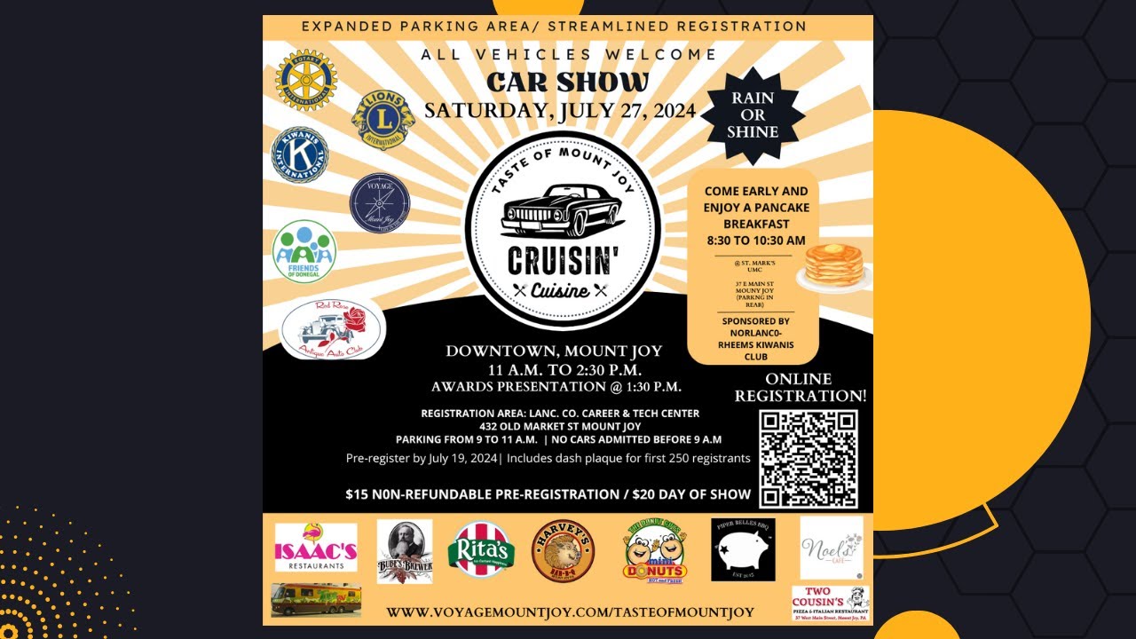 Taste of Mount Joy Cruisin' Cuisine Car Show Promo 2024 - YouTube