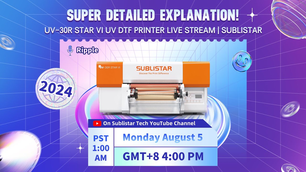 Super Detailed Explanation! UV-30R Star VI UV DTF Printer Live Stream ...