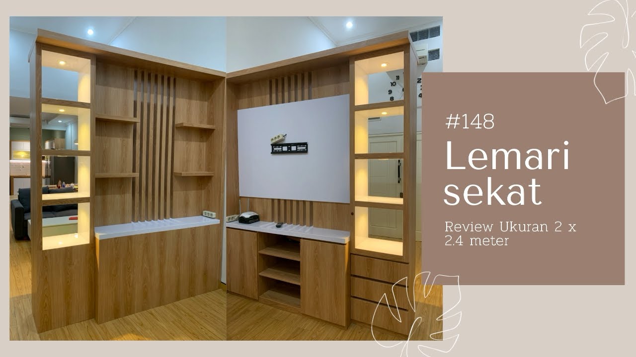 Review LEMARI SEKAT 2 MUKA UKURAN 2 X 2.4 METER PEMBATAS RUANG TAMU DAN ...