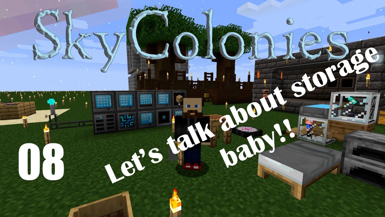 Minecraft Sky Colonies EP8 All About Storage - YouTube