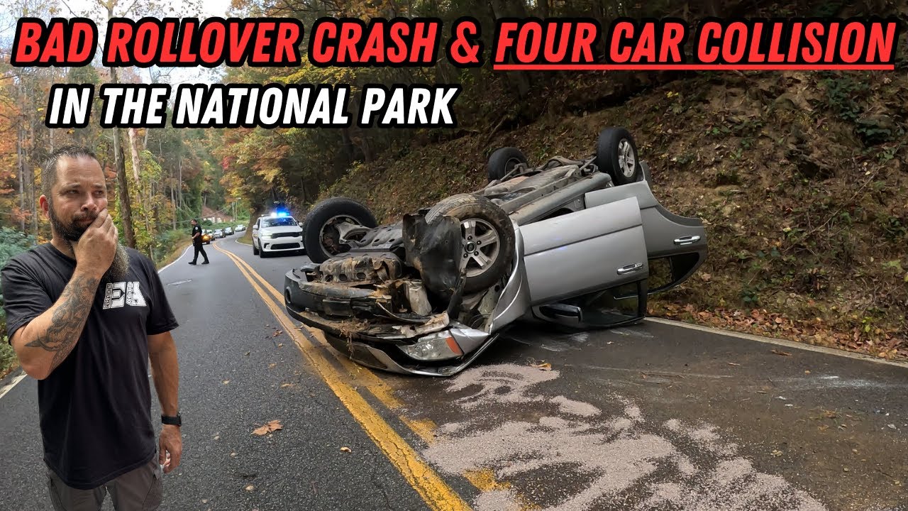 Rollover Crash & Four Car Collision In The National Park | Winching ...