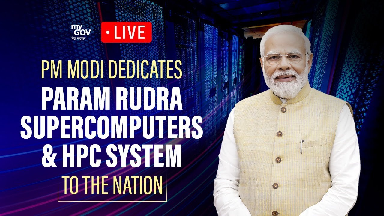 LIVE: PM Modi dedicates to nation 3 PARAM Rudra Supercomputers & High ...