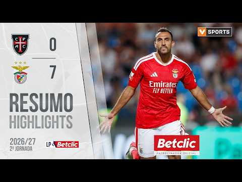 Resumo: Casa Pia 0-7 Benfica (Liga 26/27 #2)