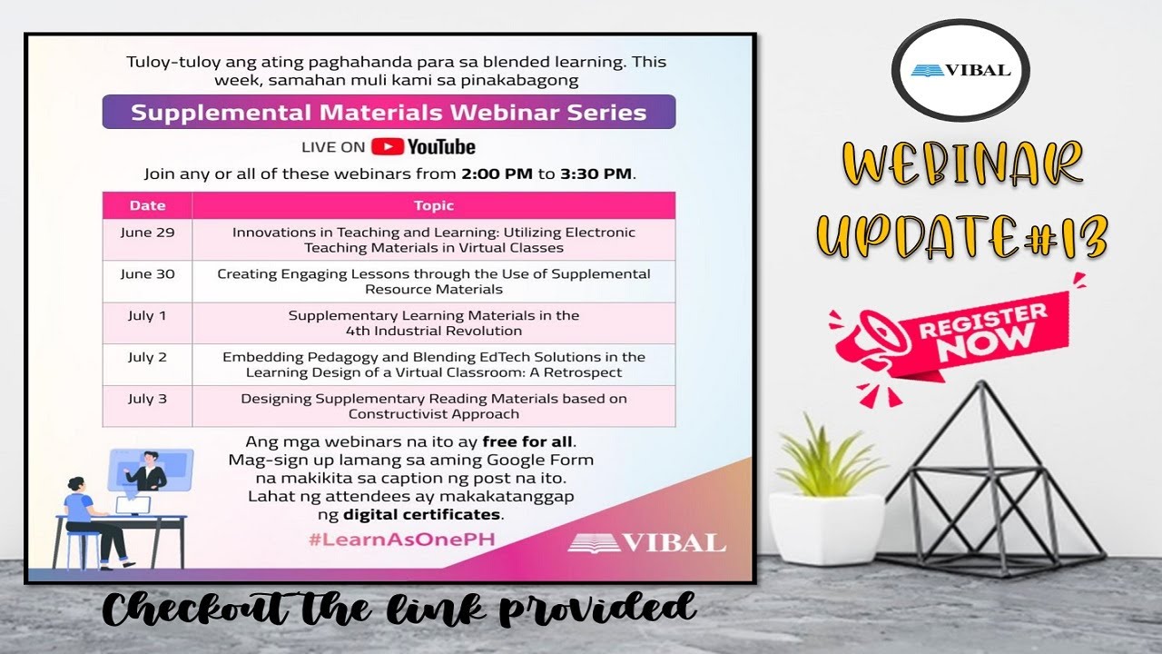 Vibal Group | FREE WEBINAR | JUNE 29-JULY 3 | With Certificate - YouTube