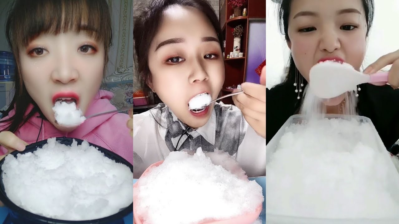얼음ASMR 얼음먹방 SQUEAKY WHITE ICE EATING | ICE EATING ASMR P240 ️ POWDERY ...