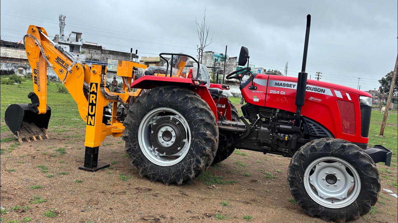 Mini JCB MASSEY FERGUSON 254 Di smart tractor attachment on backhoe m ...
