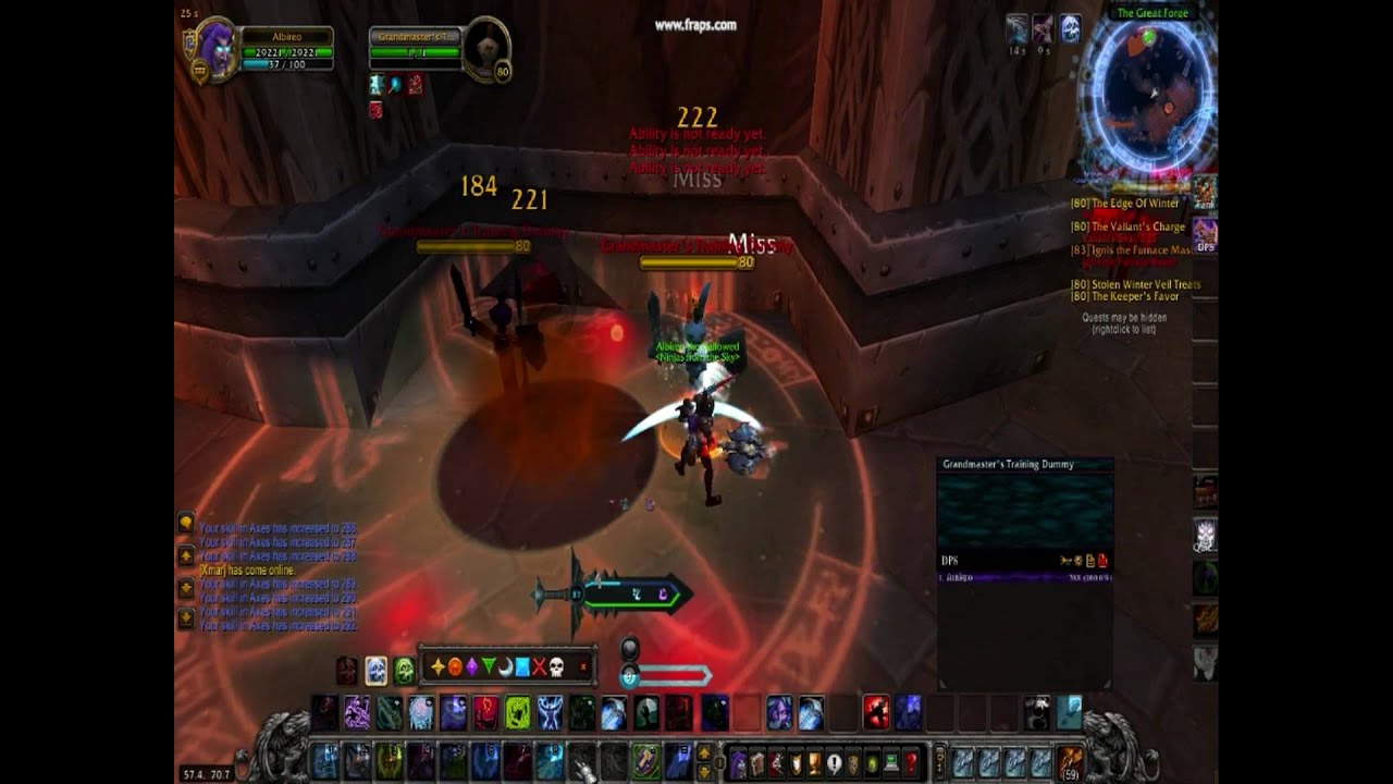 WoW Skilling Up On Training Dummies - YouTube