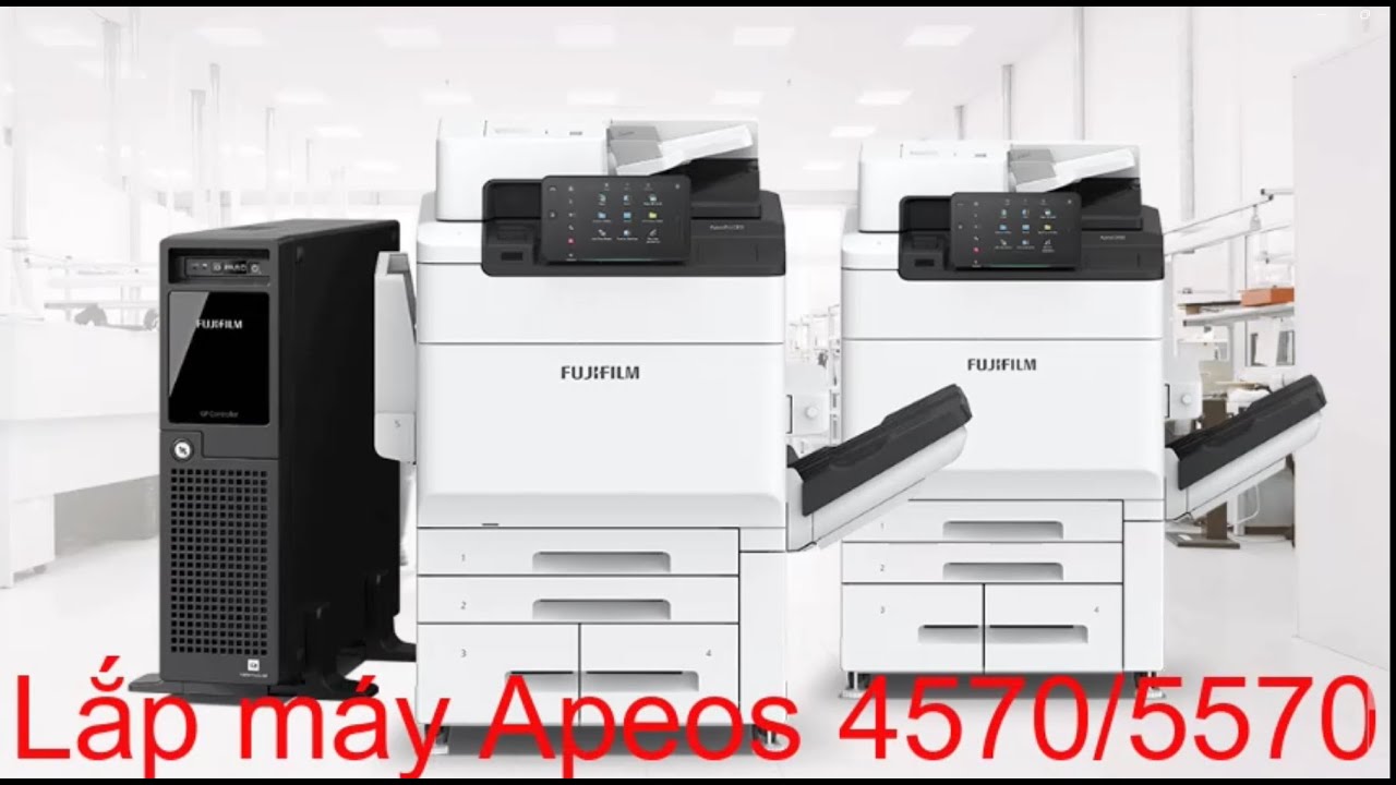 Hướng dẫn lắp đặt máy fujifilm Apeos 4570/5570 - YouTube