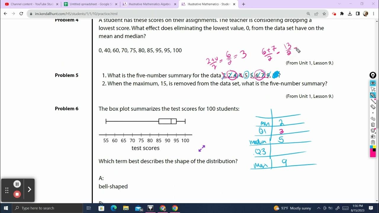 Illustrative Mathematics Algebra 1 Unit 1 Lesson 10 Practice EXPLAINED ...