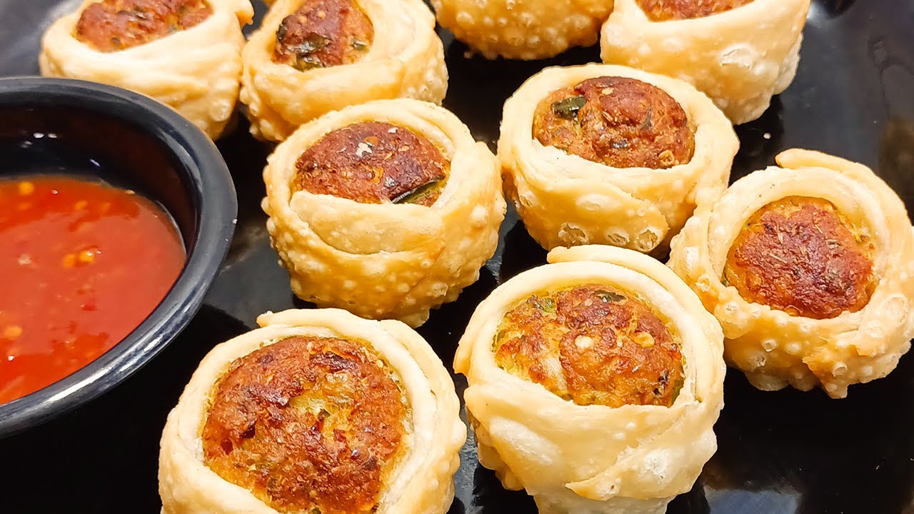 Rose Chicken Samosa | Chicken Rose Roll Up Snacks | Chicken Rose Roll ...