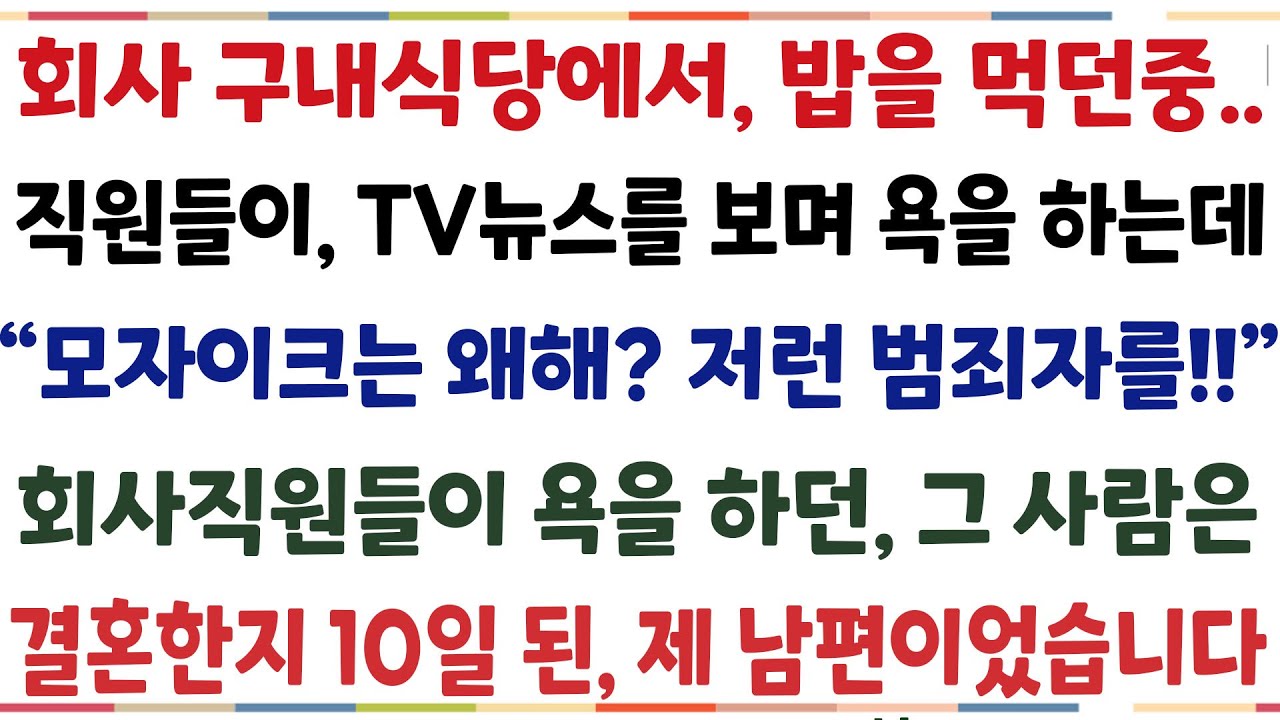 반전신청사연회사 구내식당에서 밥을 먹던중 직원들이 Tv뉴스를 보고 욕을 하는데 모자이크는 왜해 저런 범죄자를 회사직원들이 말한 사람은 신청사연 사이다썰 사연