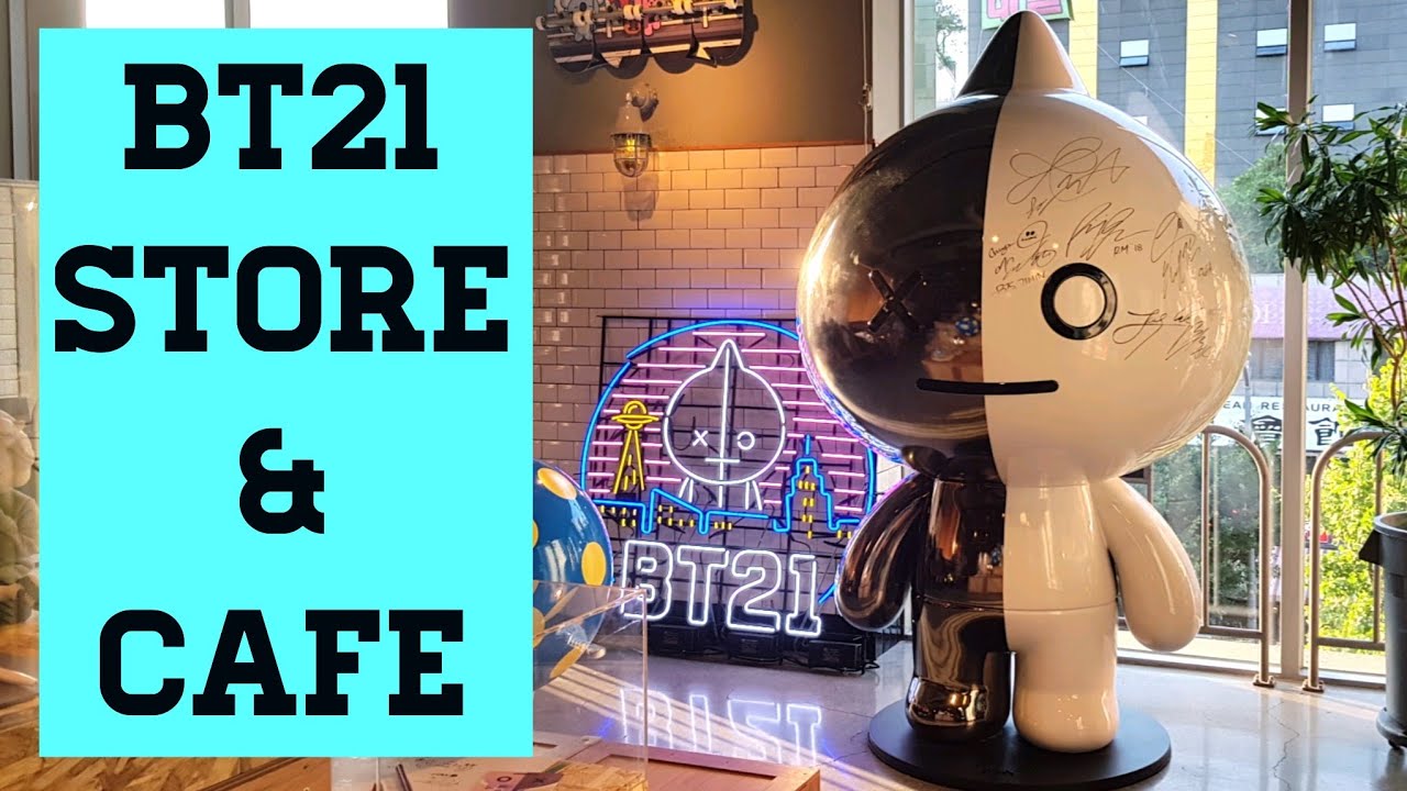 BT21 CAFE & STORE IN ITAEWON - HOW TO GET THERE + PRICES - YouTube