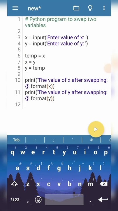Swap Two Variable Program In Python Coding Programming Python Python3 Youtube Computer