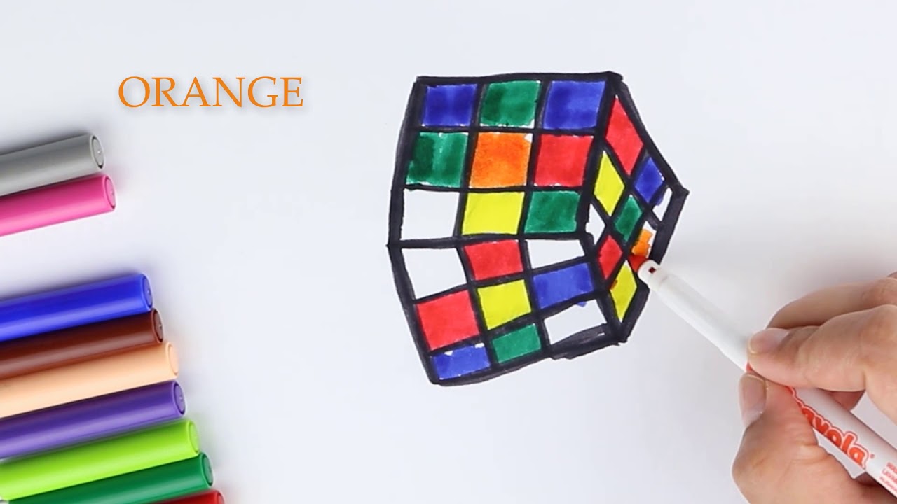 draw and color rainbow || rubic blocks || kids nursery rhymes and learn ...