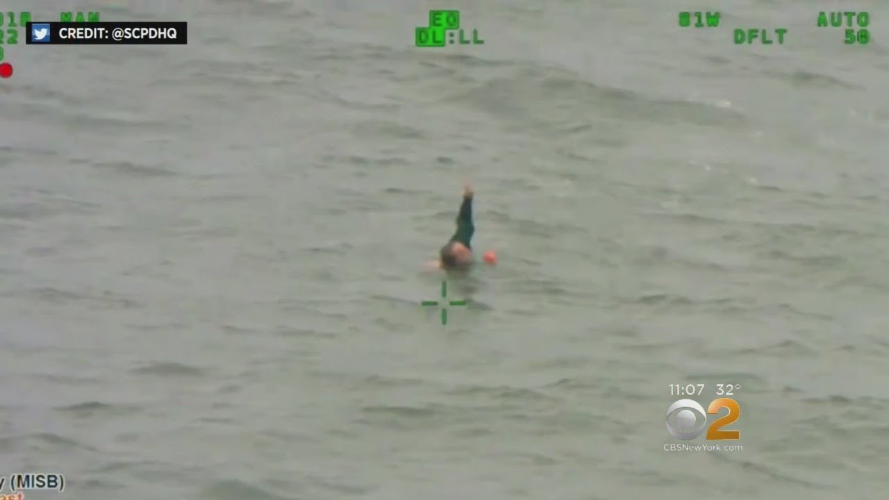 Man Rescued Off Coast Of Fire Island - YouTube