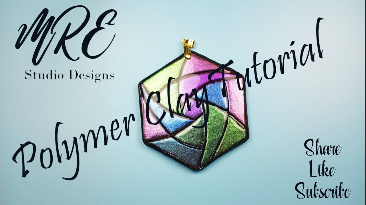 Polymer Clay Tutorial - Stained Glass Look Pendant - YouTube