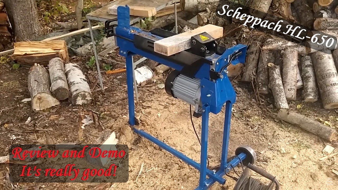 Small electric log splitter 6,5t HL 650 - review - YouTube