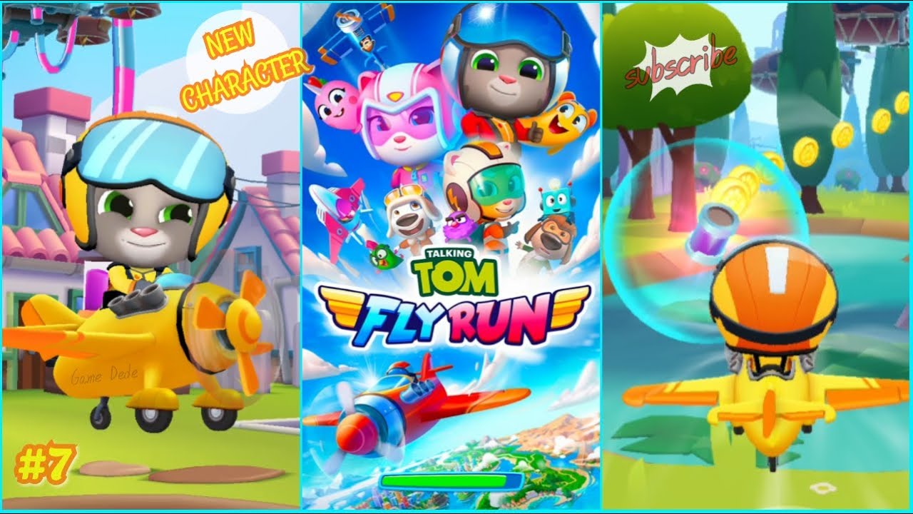 Talking Tom Fly Run - Yellow Tom New Outfits And Planes Gameplay ...
