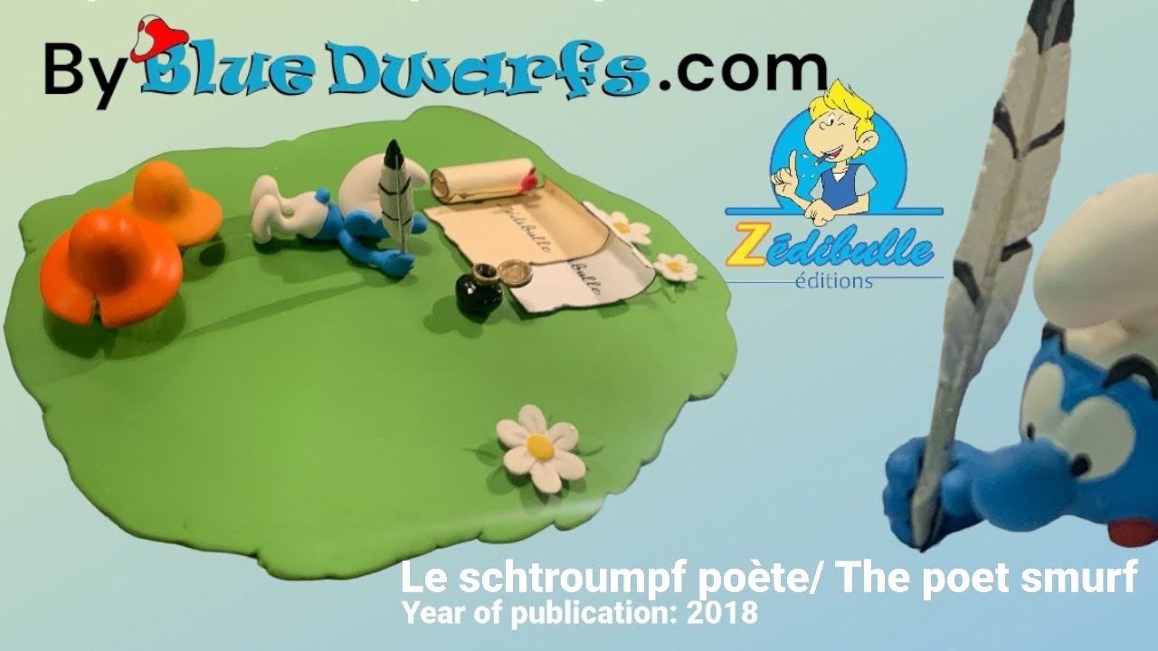 Le poet schtroumpf / Poet smurf Cac3D - Zedibulle exclusive (100 pieces ...