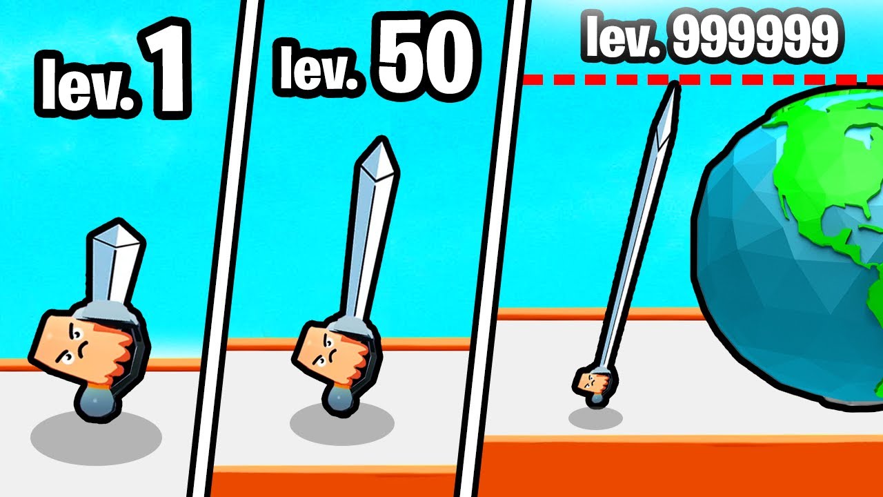 Sword run but LONGER SWORD EVERY MINUTE - YouTube