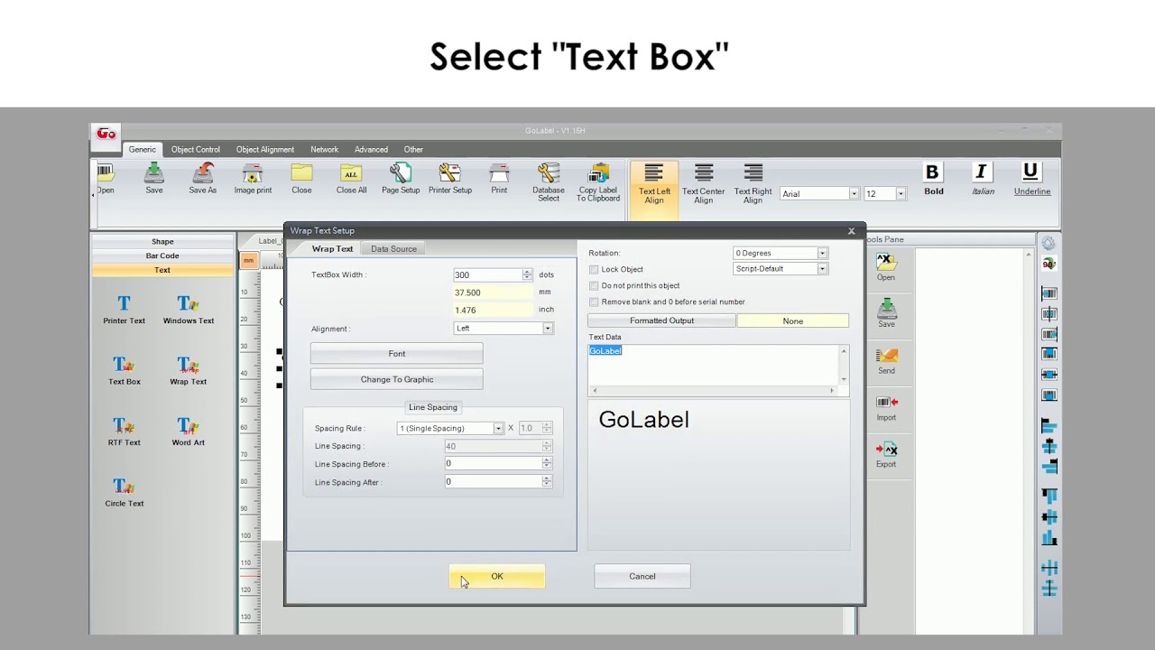 GoLabel - New features with text setting - YouTube