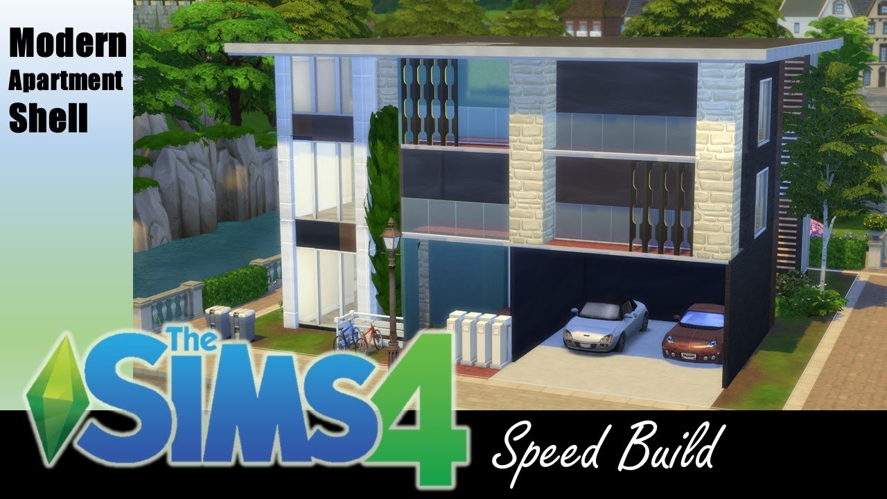 Modern Apartment Shell | Sims 4 Speed Build | No CC - YouTube
