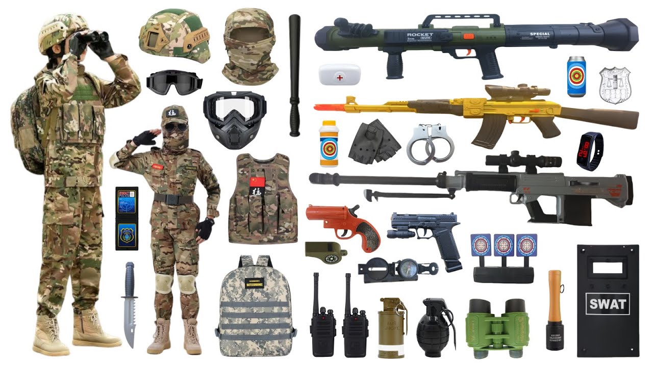 Unboxing Special Forces toy set, AK47 assault rifle, AMR sniper rifle ...