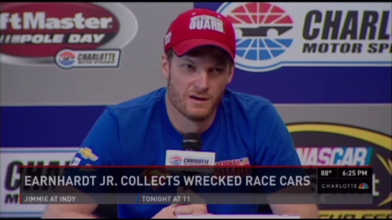 Dale Earnhardt Jr wrecked car collection - YouTube