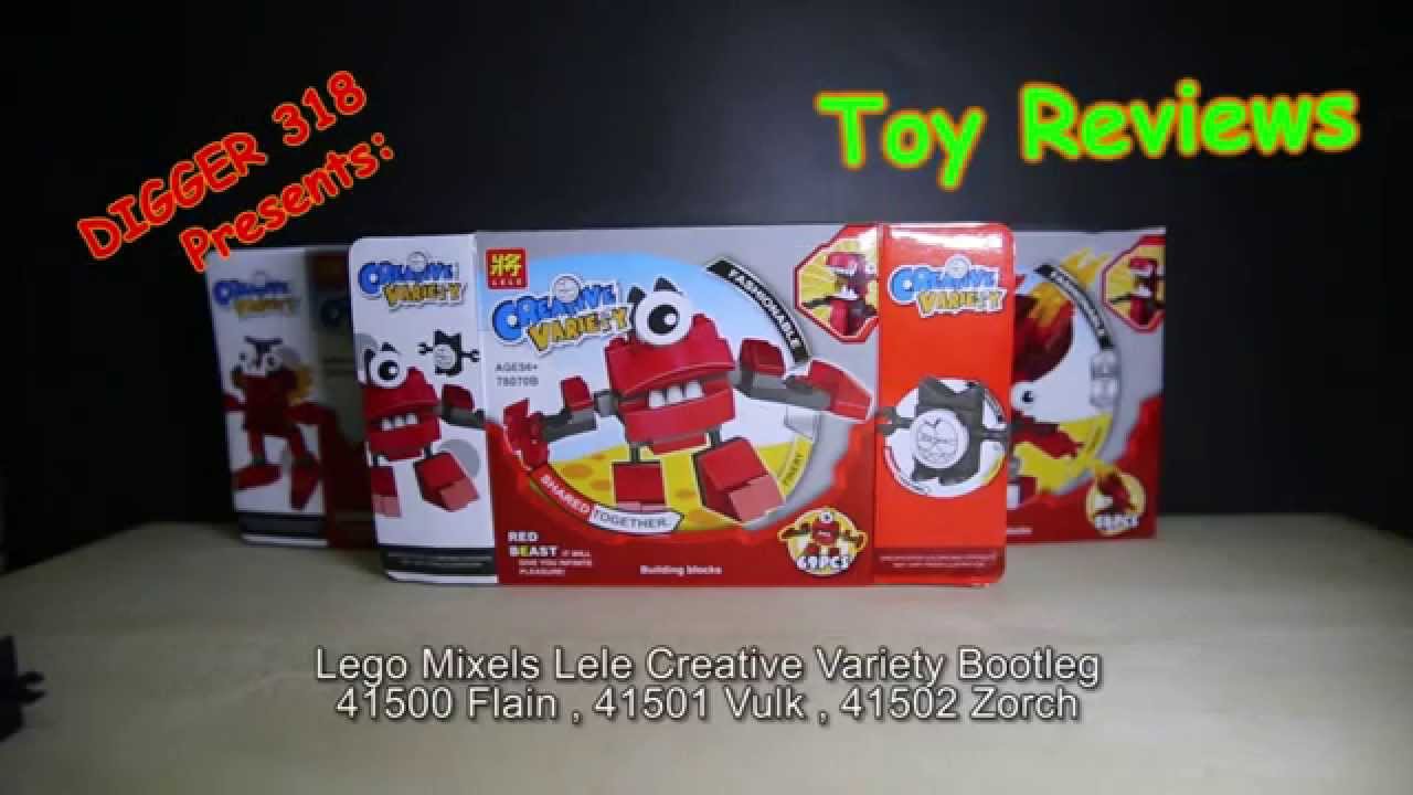 Lego Mixels Lele Creative Variety Bootleg Review 41500 Flain 41501 Vulk ...