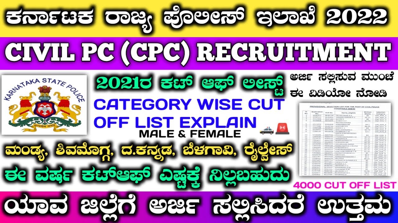 CPC CUT OFF part 3 | civil pc cut off 2022 | civil police constable cut ...