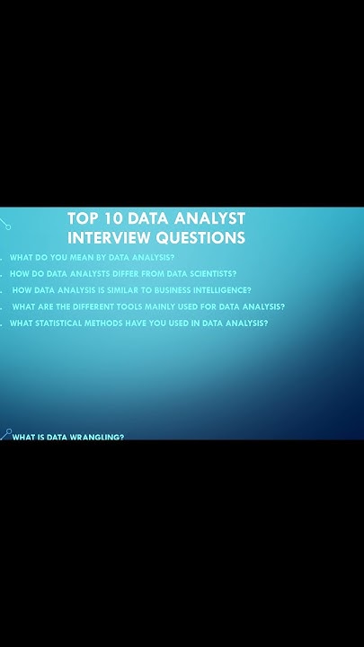 Top 10 Data Analyst Interview Questions Python Datascience Datanalytics Dataanalyst Youtube