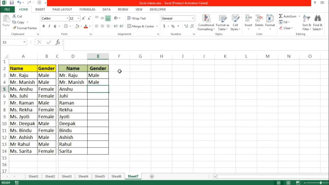 How to Add Mr. and Ms. Before Name in Excel | add Mr. and Ms. before name in excel ...
