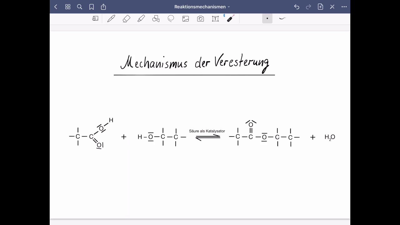 Mechanismus der Veresterung - YouTube