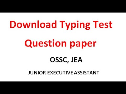 Download JEA typing test question paper , - YouTube