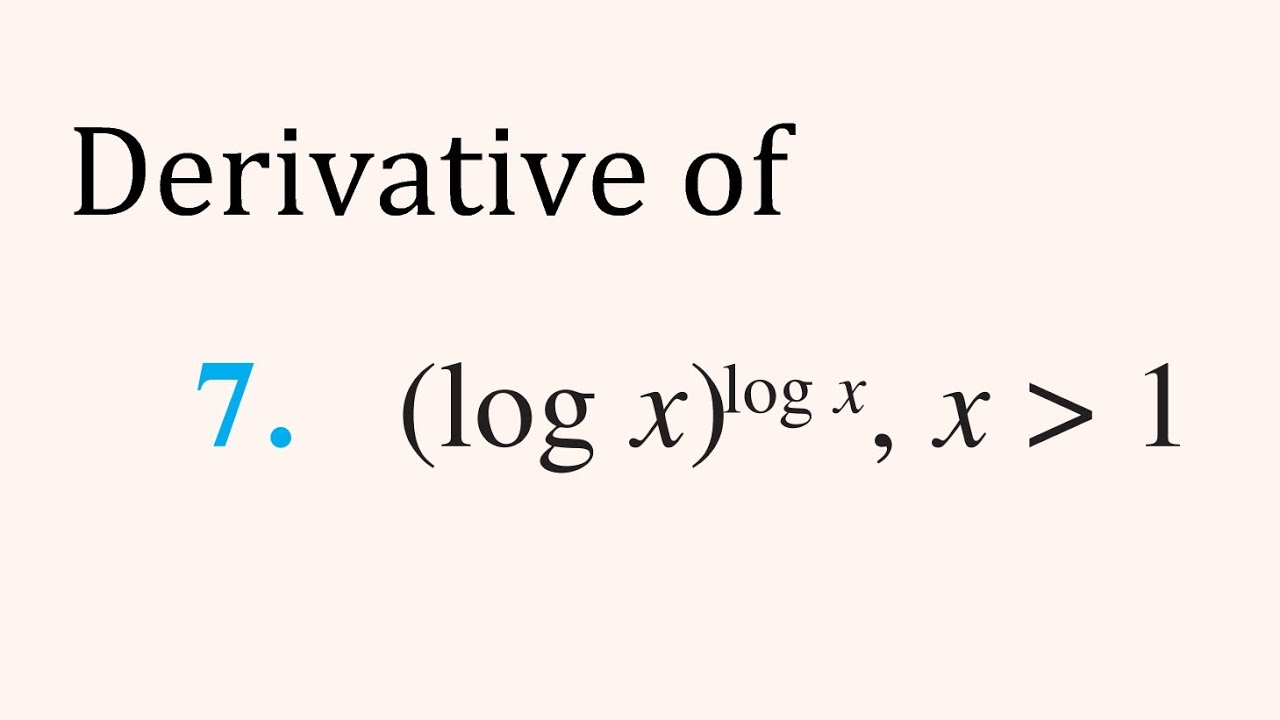 class12 chapter 5 miscellaneous question 7 Differentiate of (logx ...
