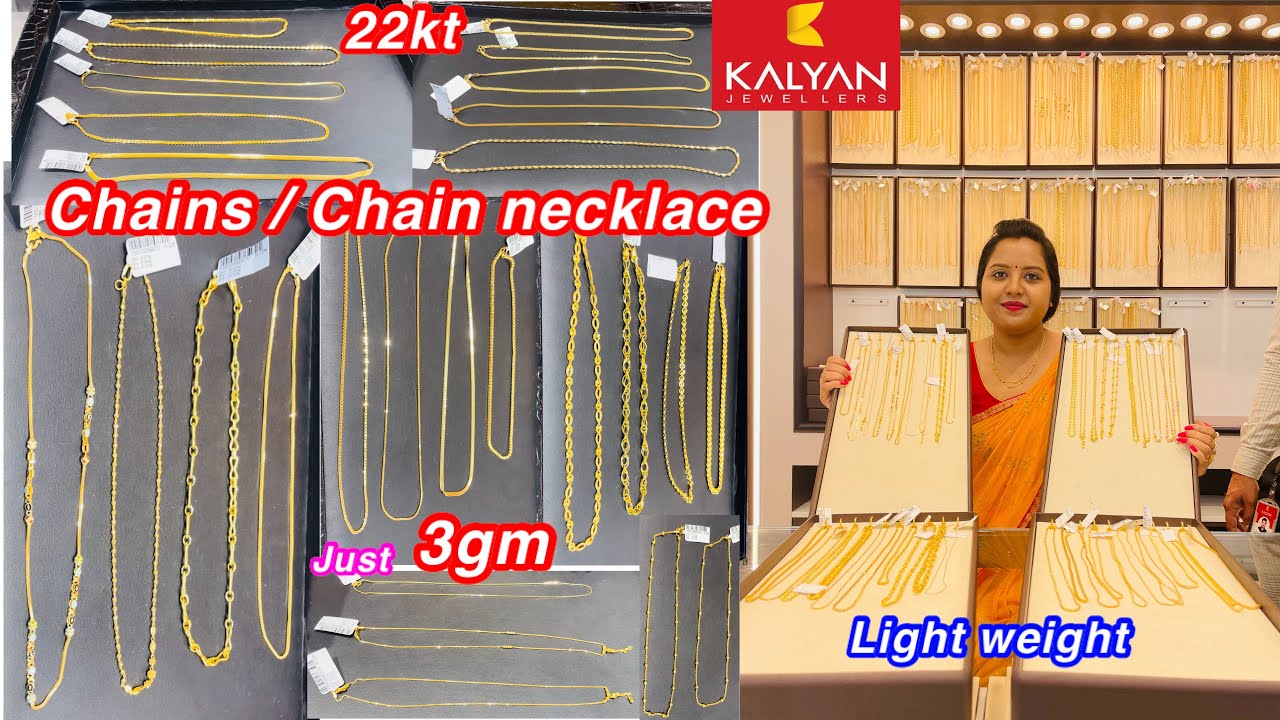 Just 3gm onwards very light wt 22KT Gold Chains /chain necklace designs ...