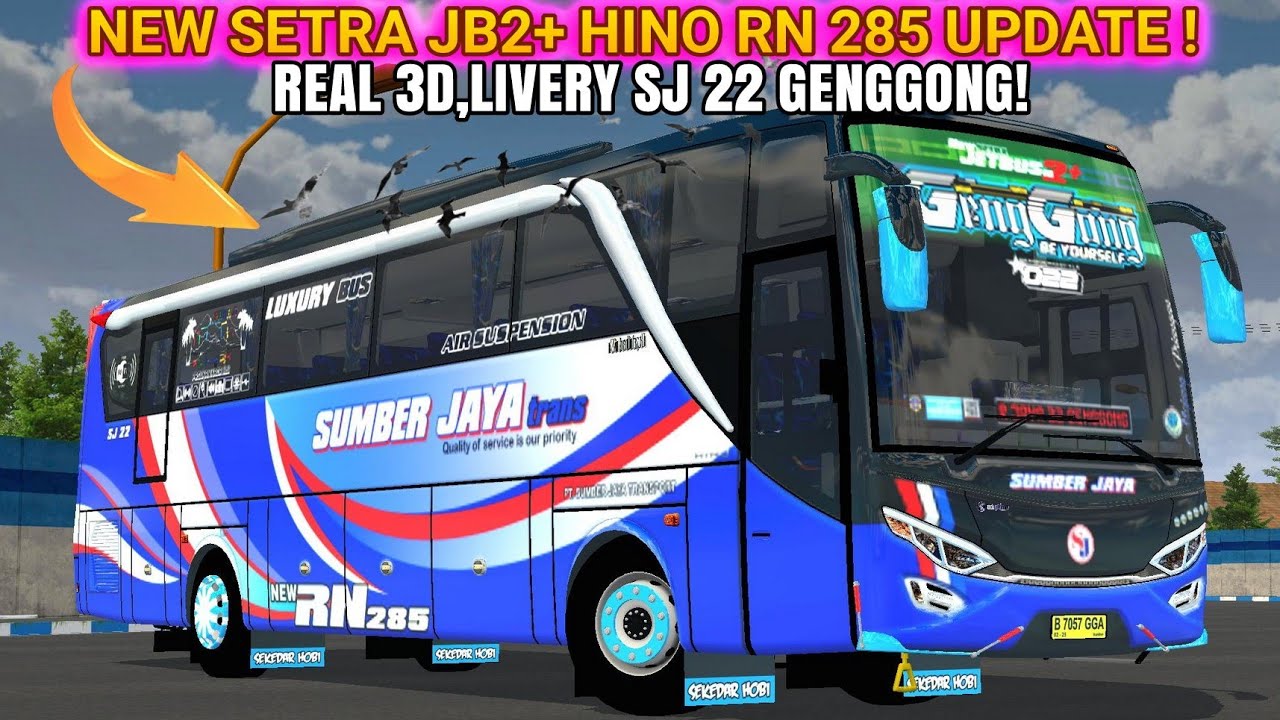MOD BUSSID NEW SETRA JB2+HD HINO RN 285 UPDATE TERBARU FULL ACC LIVERY ...