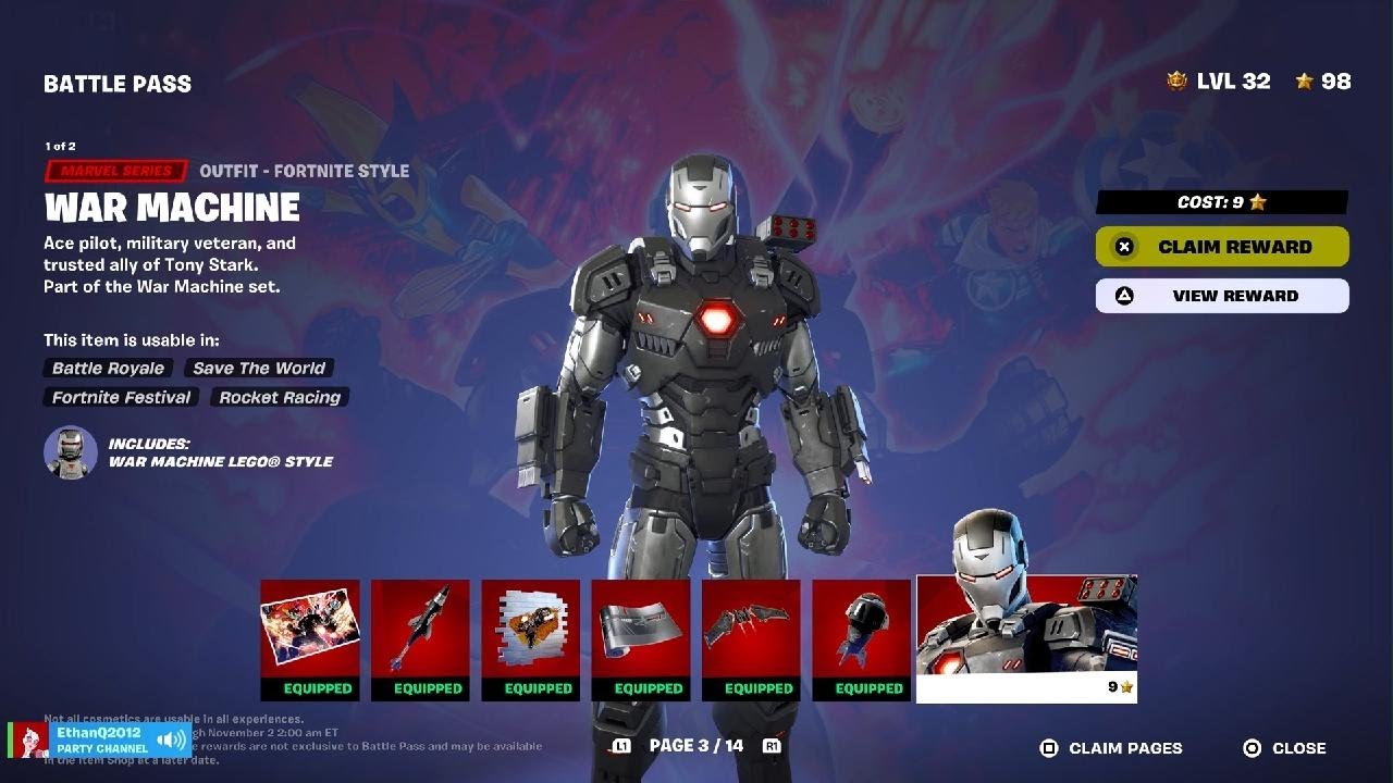 Fortnite UNLOCKING WAR MACHINE /MARVEL\ - YouTube