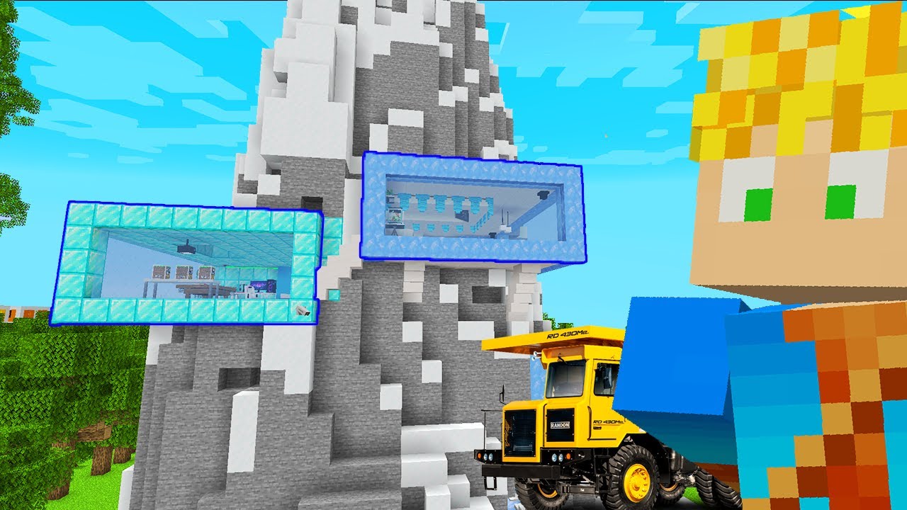 CONSTRUIMOS A CASA NA MONTANHA DO GELADINHO NO MINECRAFT - YouTube