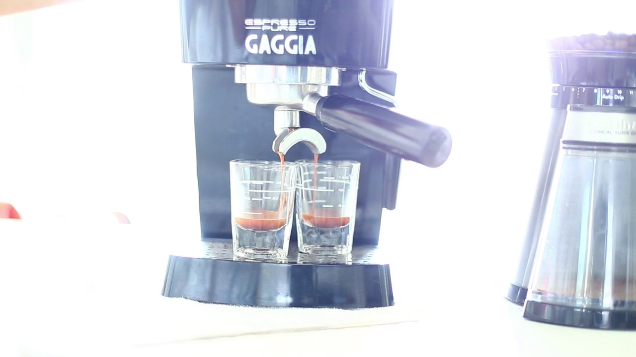 Gaggia Pure espresso with Cuisinart CBM-18N - YouTube