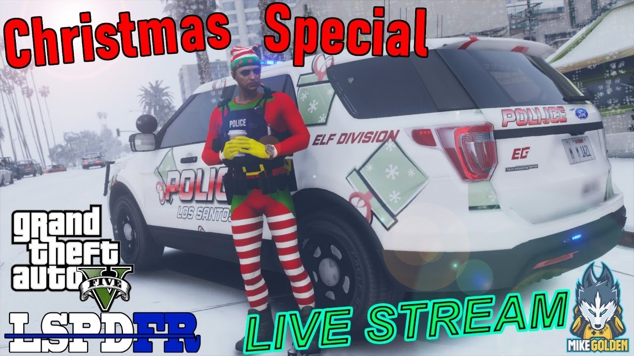 Christmas Elf Police LIVE Patrol In The Snow | GTA 5 LSPDFR Live Stream ...