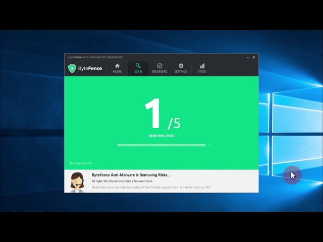 ByteFence на Windows 10: безопасность и удаление.