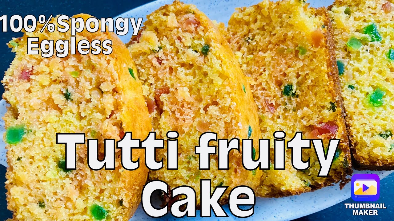 Eggless Tutti Fruity Cake| Britannia Cake Recipe | Custard cake Recipe ...