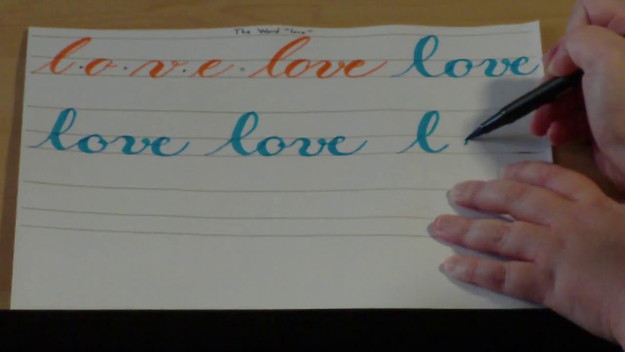 Artful Calligraphy Video 51 - How to Write the Word 'love' - YouTube