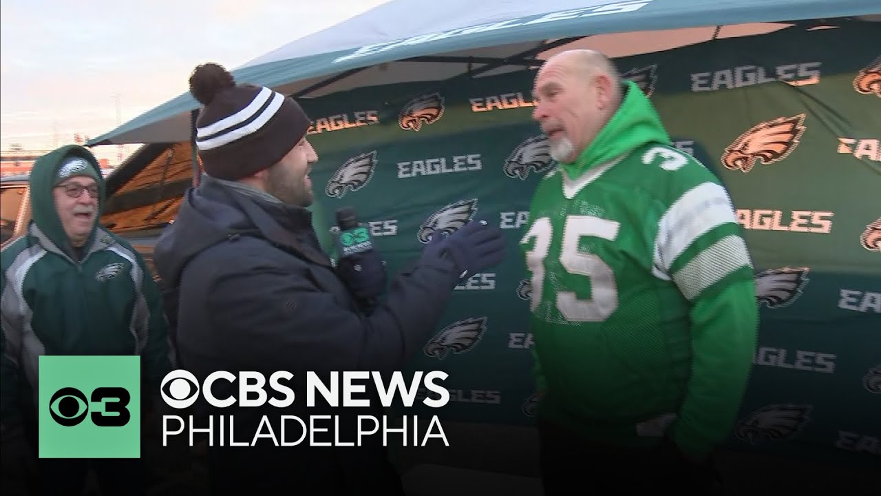 Eagles fans brave the bitter cold for Sunday's game against the New York Giants - YouTube
