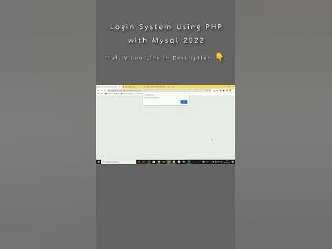 Login System in PHP with Mysql 2022 | #loginsystem #php #shorts # ...