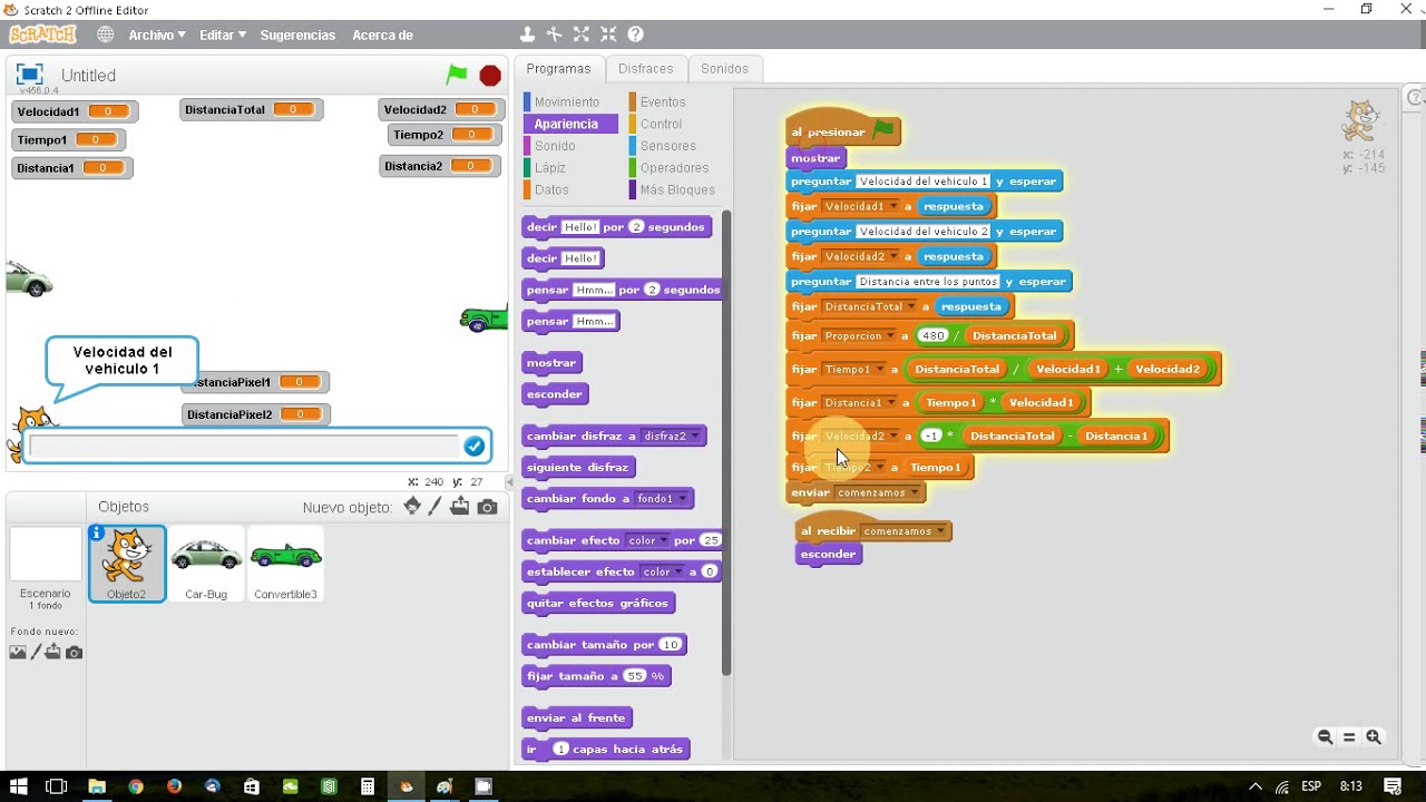 32 Scratch. Choque de vehiculos, fisica - YouTube