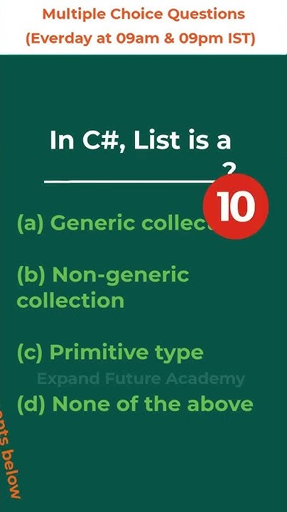 C Multiple Choice Question 11 Expand Future Academy Shorts Csharp Dotnet Programming 